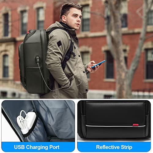 GYakeog Business Backpack for Men with Waterproof Compartment 15.6 Hard Shell Backpack Carry on Backpack with Usb Port Large Backpack for Travel Work DJ