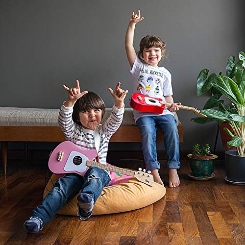 Loog Mini Acoustic kids Guitar for Beginners 3-strings Ages 3+ Learning app and lessons included Black