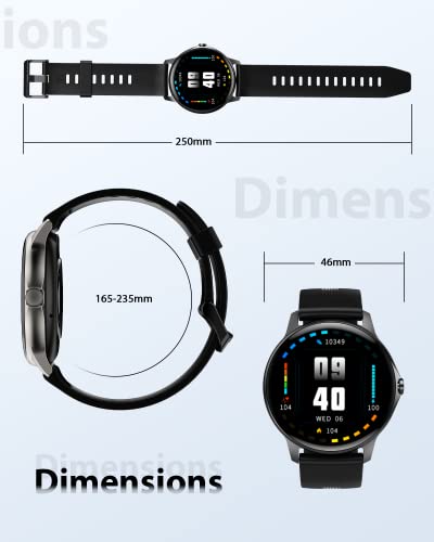 Gydom Smart Watch for Men Answer/Make Call, 1.28" Touch Screen Fitness Tracker with Blood Oxygen/Heart Rate/Sleep Monitor, 100 Sport Modes, IP68 Waterproof Smartwatch for Android iPhone