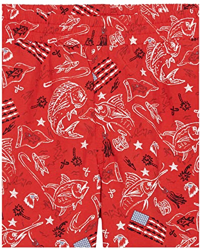 Columbia Boys Super Backcast Short, Red Spark Americana Fishing, Large