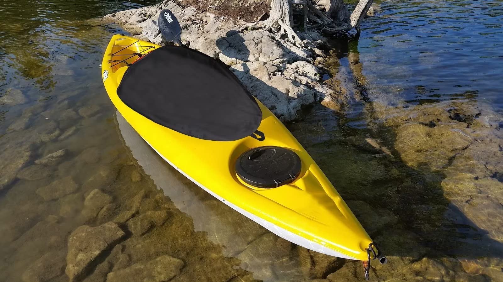 Chuanke Kayak Cockpit Cover UV60+ 420D Oxford Adjustable Canoe Dust-Proof and Waterproof Seat Cover. (S)