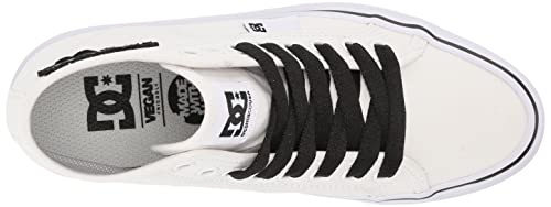 DC Women's Manual Hi Platform Skate Shoe, White/Black/Flower, 5
