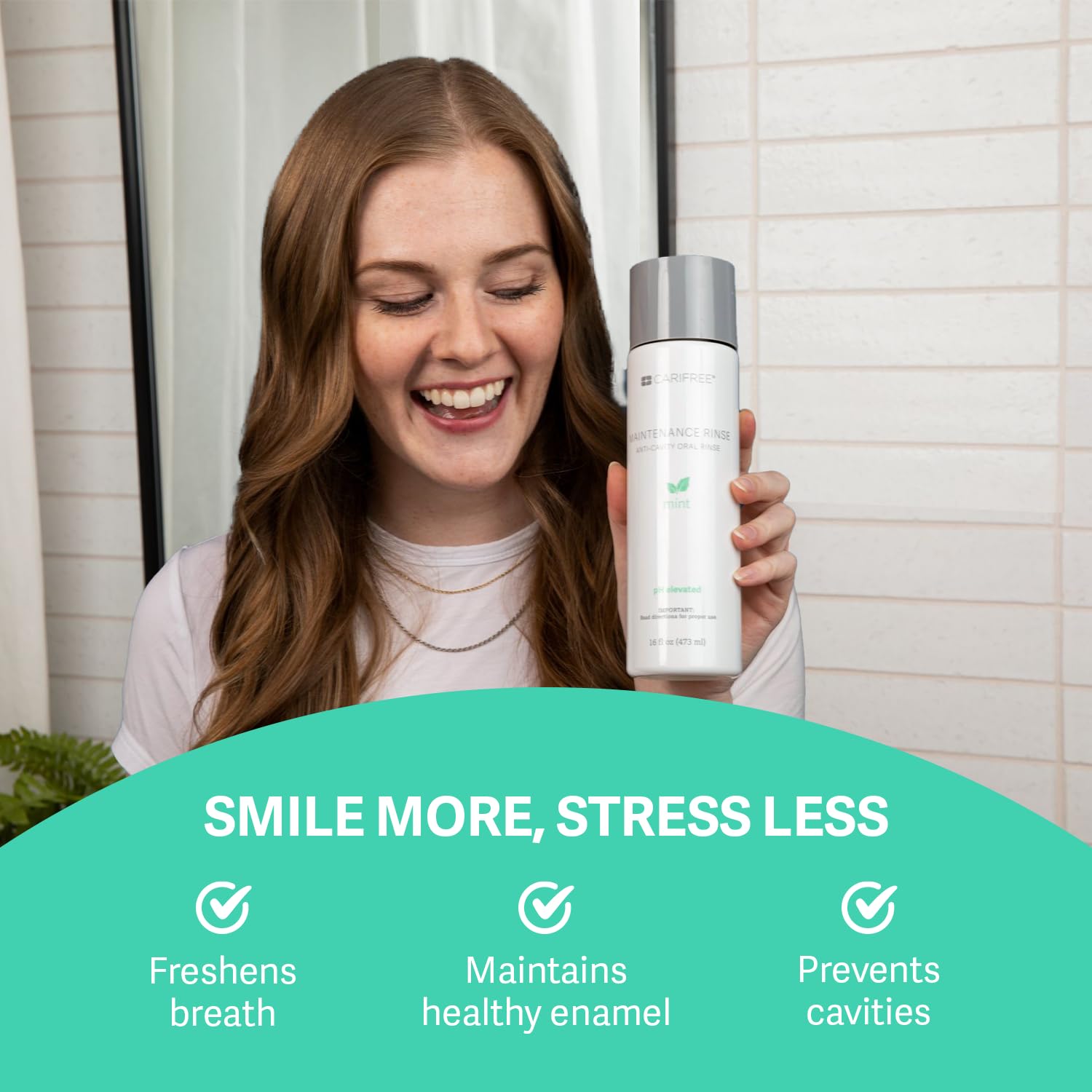 CariFree CTx3 Fluoride Rinse Dentist Recommended Mouthwash, Anti-Cavity, Neutralizes Oral pH (Mint)