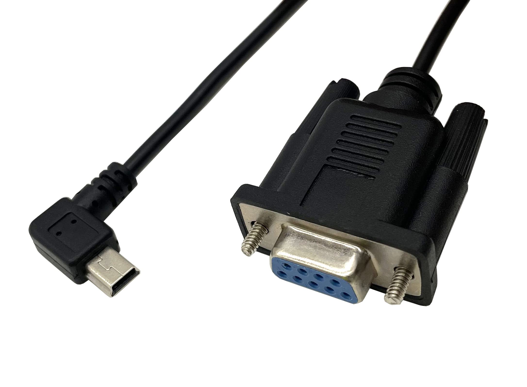 Mini USB to RS232 Serial Adapter, Dafensoy Right Turn Mini USB 5 Pin Male to DB9 Pin Female Serial Converter Cable, for Various Serial Devices and USB Mini Port Black 1.8M/6Feet