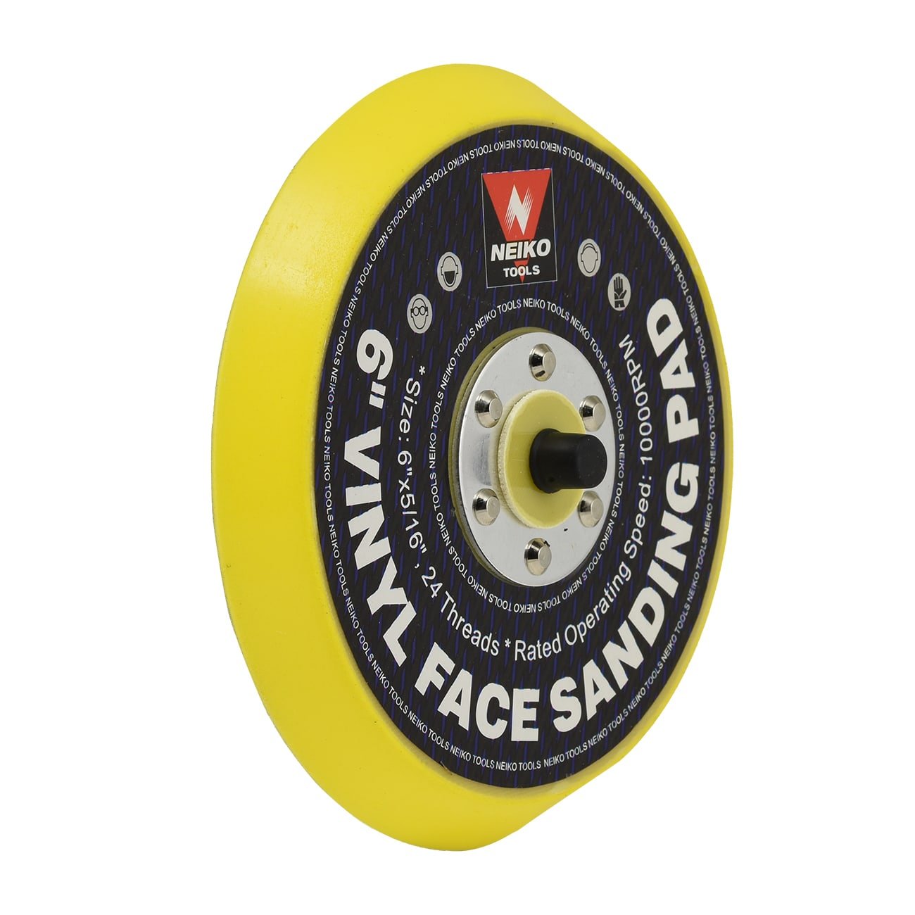 NEIKO 30262A 6" Sanding Pad with Vinyl PSA Backing, 5/16” Arbor with 24 Thread Mounts, 10,000 RPM, Sanding Pads are Ideal for Orbital and Dual Action Sander