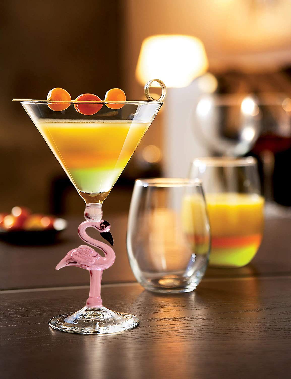 Creative Pink Flamingo Cocktail Glass, Set of 2 Martini Glasses, 5 Ounce Wine Glass, Bar Accessories, Birthday gift, Wedding & Celebrations Cup(2, 150ml)