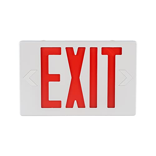 Gruenlich LED Emergency EXIT Sign with Double Face and Back Up Batteries- US Standard Red Letter Exit Lighting, UL 924 Qualified, 120-277 Voltage, 2-Pack