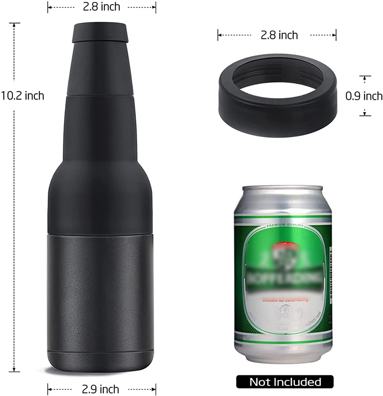 Double Wall Insulated Can Stainless Steel Double Wall Vacuum Insulated Can Cooler with Bottle Opener for 12oz Bottles Cans