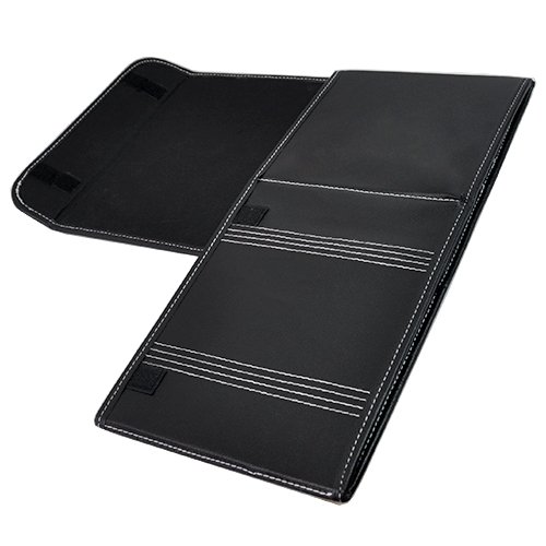 The Lucky Clover Trading Roosevelt Faux Leather Storage Box with Lid, Black Basket