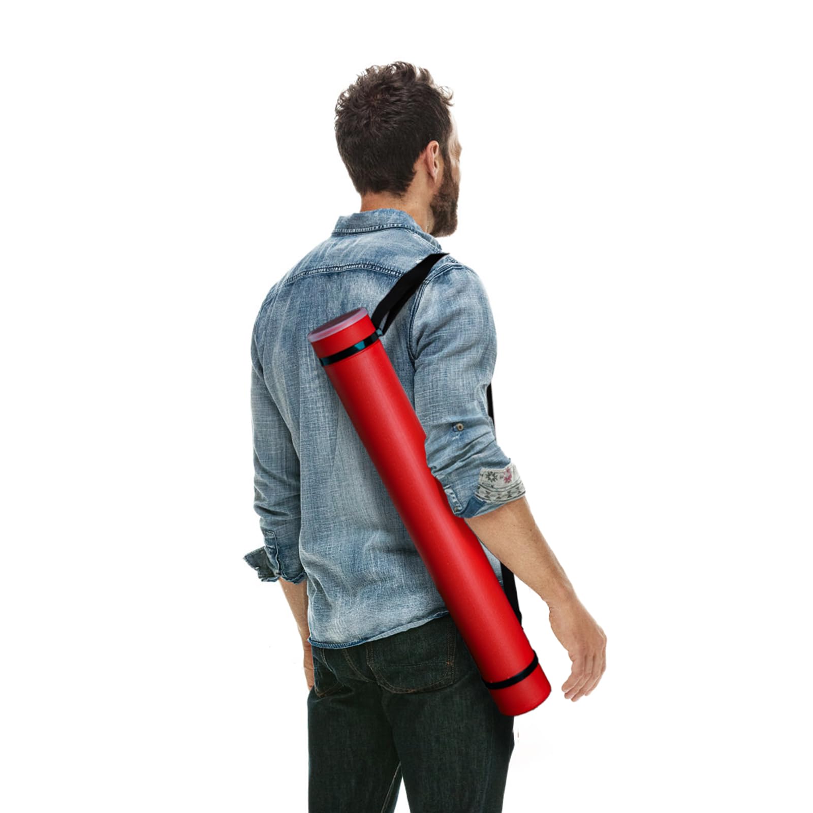 Eorbow 3 Packs Extendable Poster Tube, 25" to 42.5" Waterproof Blueprint Holder with Strap, Portable Telescoping Carrying Case with Lid for Maps, Art and Drawings, Round Storage Container for Document