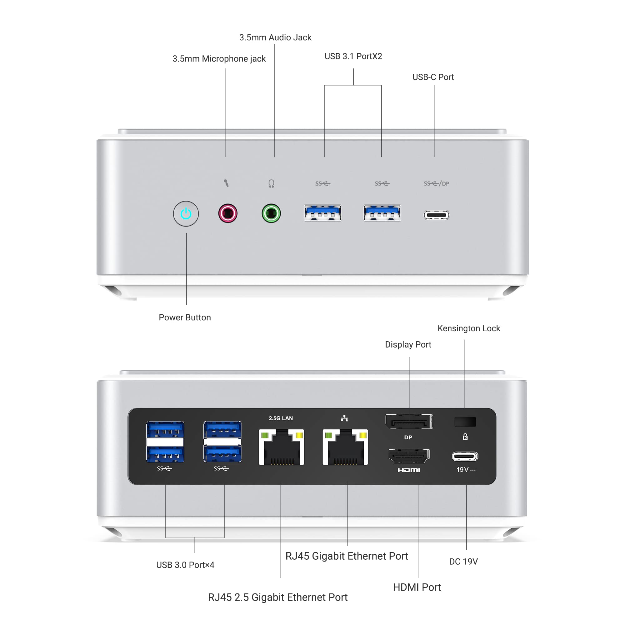 MINISFORUM Elitemini HM90 Mini PC AMD Ryzen 9 4900H Desktop Computer, DDR4 32GB + 512GB SSD, HDMI/DP/USB-C 4K@60Hz Output, 2X RJ45 Port(1000/2500Mbps), AMD Radeon Graphics, 2X HDD Slot Mini Computer