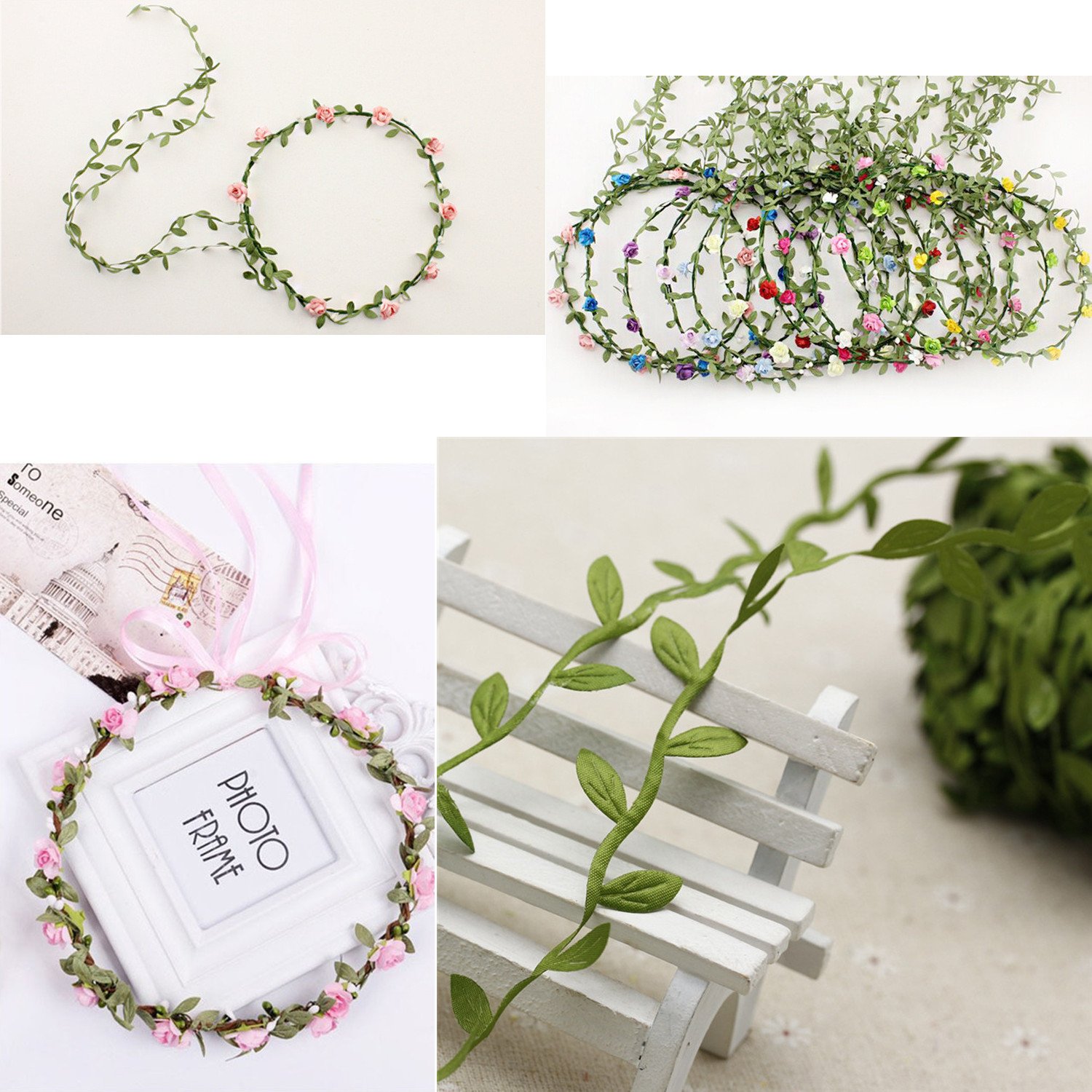Loosco 656FT Artificial Leaf Fake Vine Garlands Simulation Foliage Rattan Wreath Green Leaves Decorative Home Garden Wedding Party Wreaths Decor
