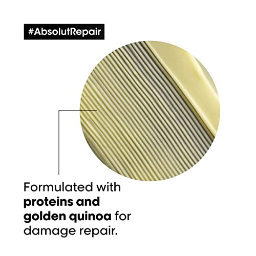 L'Oréal Professionnel Absolut Repair Shampoo | Protein Hair Treatment | Repairs Damage & Provides Shine | With Quinoa & Proteins | For Dry, Damaged Hair | 16.9 Fl. Oz.
