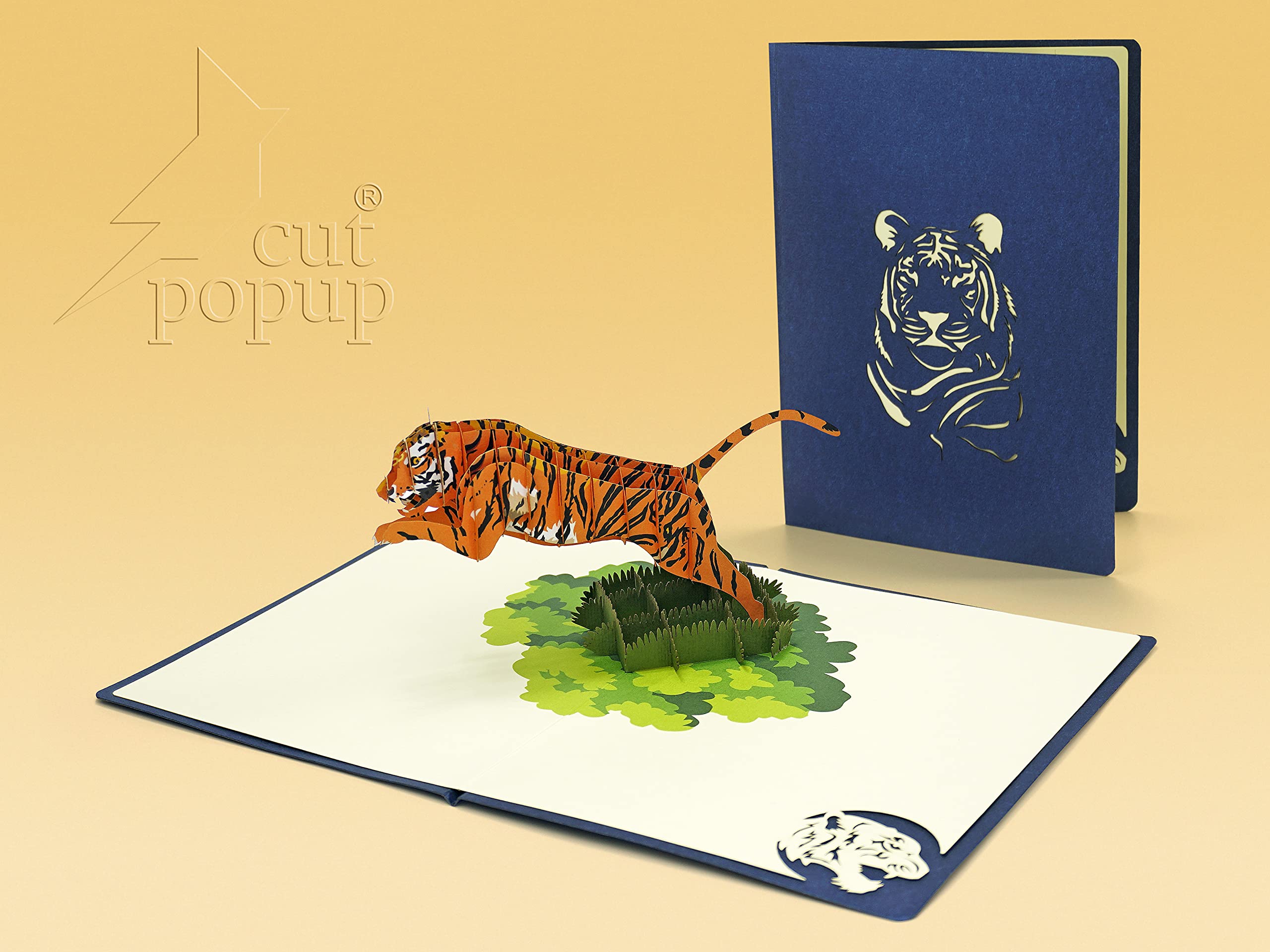 CUTPOPUP Tiger Birthday Card, Pop Up Birthday Card, 3d Greeting Cards Birthday,congratulations Pop Up Card