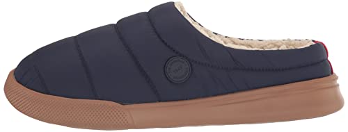 Dearfoams Men's Andre Indoor Outdoor Memory Foam Sport Lounge Clog Slipper, Peacoat, Medium