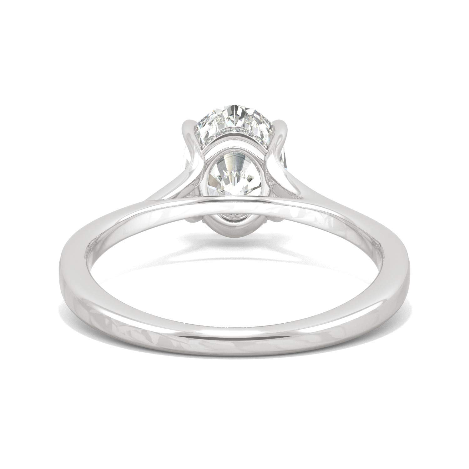 Charles & Colvard Created Moissanite 9x7mm Oval Cut Engagement Ring for Women | 2.25 cttw DEW | Lab Grown | Solid 14K White Gold with Rhodium | Size 7