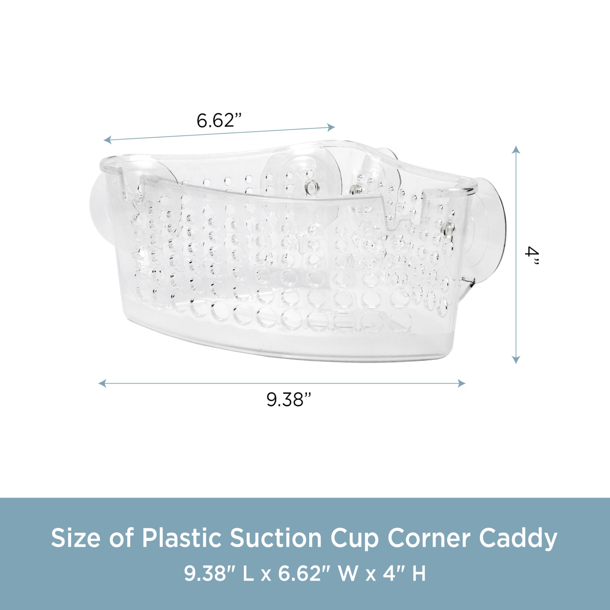 Kenney Suction Cup Corner Basket Shower Caddy, Clear