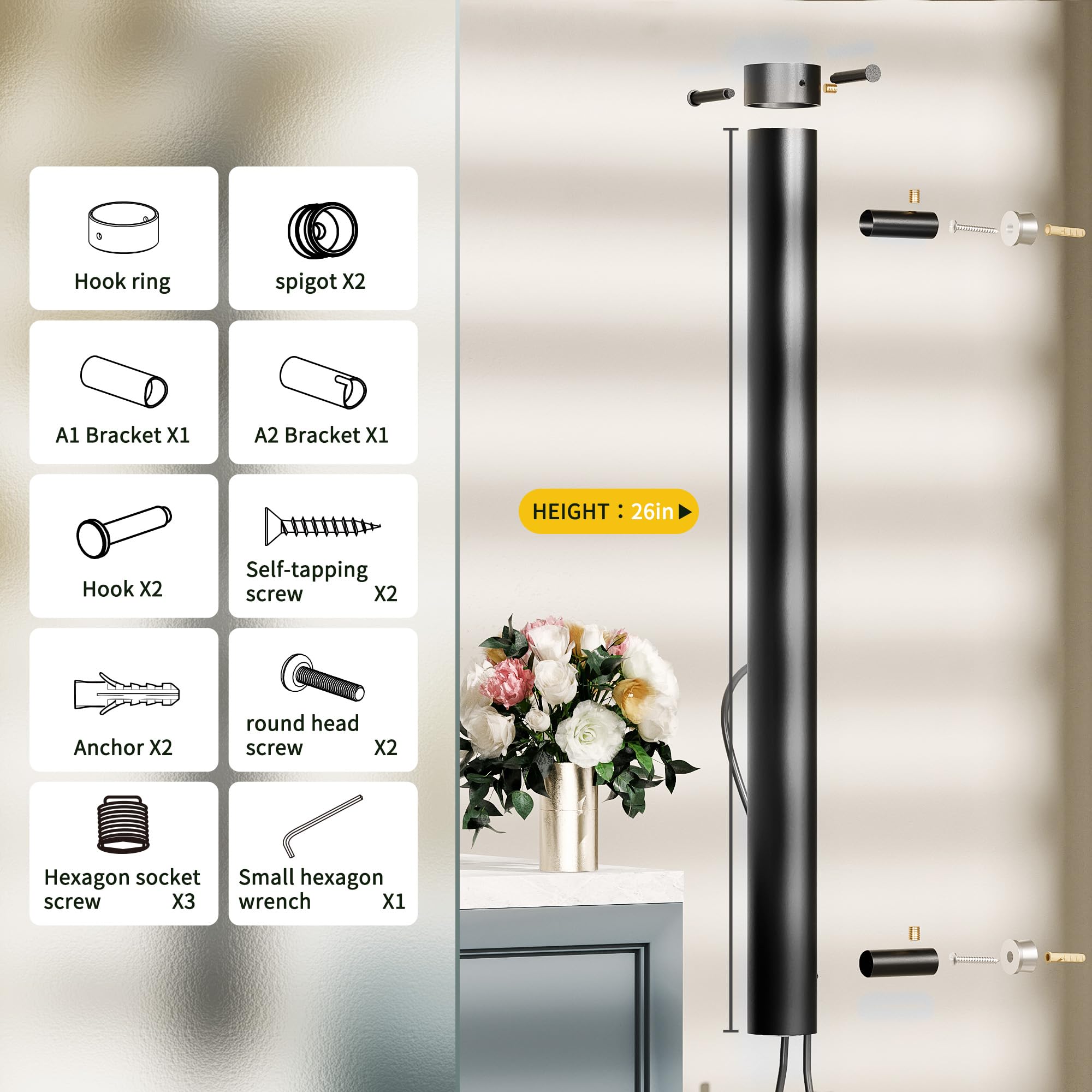 Hasipu Towel Warmer Rack for Bathroom with One Button Control, Heated Towel Racks for Bathroom Wall Mounted Towel Warmer Rack, Plug-in/Hardwired (Matt Black)