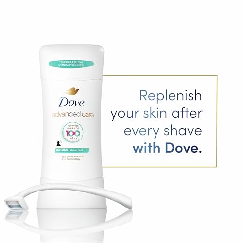 Dove Advanced Care Antiperspirant Deodorant Stick Sheer Cool Anti-stain antiperspirant deodorant for soft underarms All-day sweat and 72-hour odor protection 2.6 oz