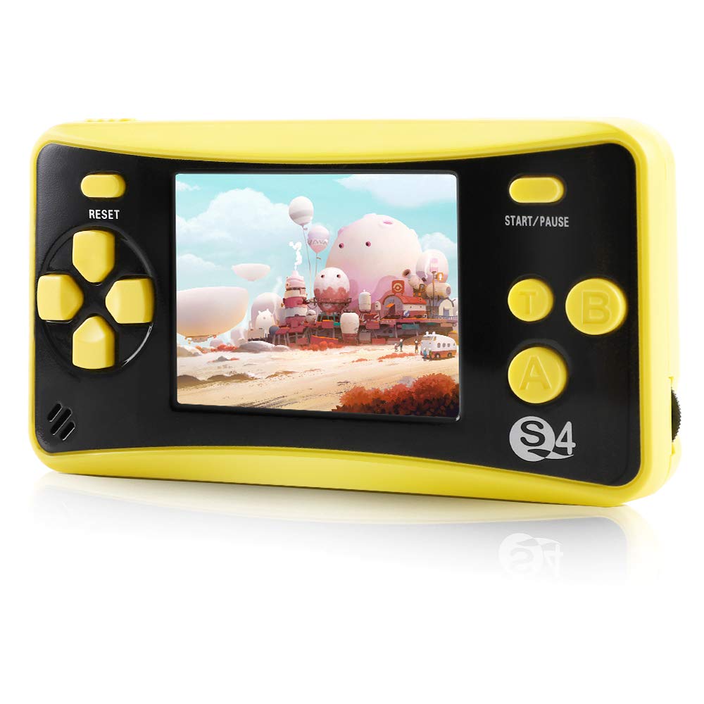 X-JOYKIDS Retro Handheld Games for Kids Built in 182 Classic Old Style Electronic Game 2.5'' Screen AV Output No WiFi Needed Portable Video Player Children Travel Holiday Entertain(Yellow)
