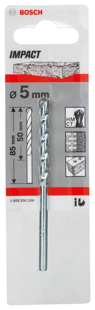 Bosch 1609200206 Masonry Drill Cyl-1 5mmx50mmx3.35In