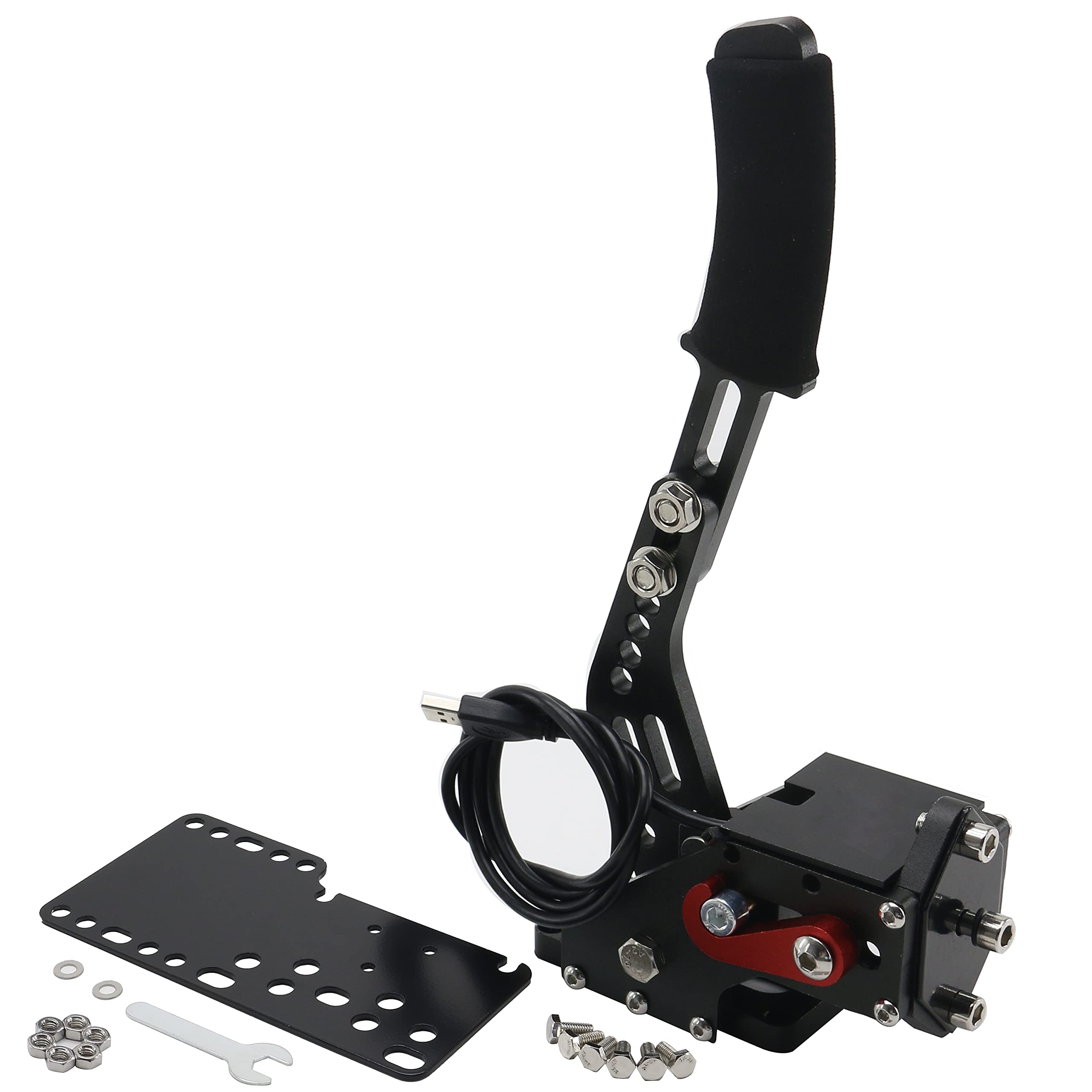 CXCESNS USB handbrake, 64-bit USB handbrake Suitable for Racing Games and Logitechg27/G29/T500 Simulation Performance Manual Rrake 11.8 inches + Simulation Racing game bracket plate (PC system only)