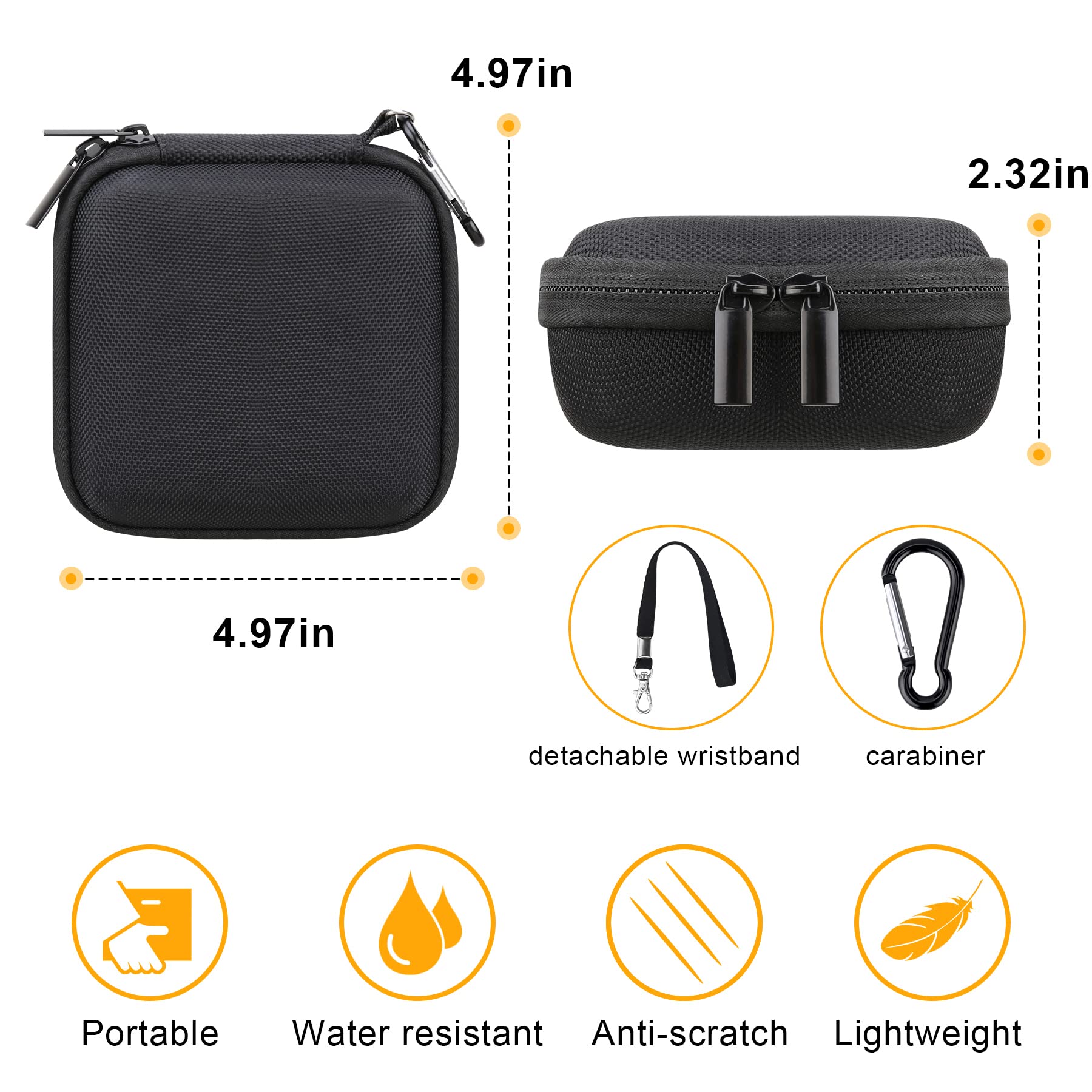 Elonbo Carrying Case, Extra Interior Mesh Pocket Fits Cable, Black. (CASE ONLY)