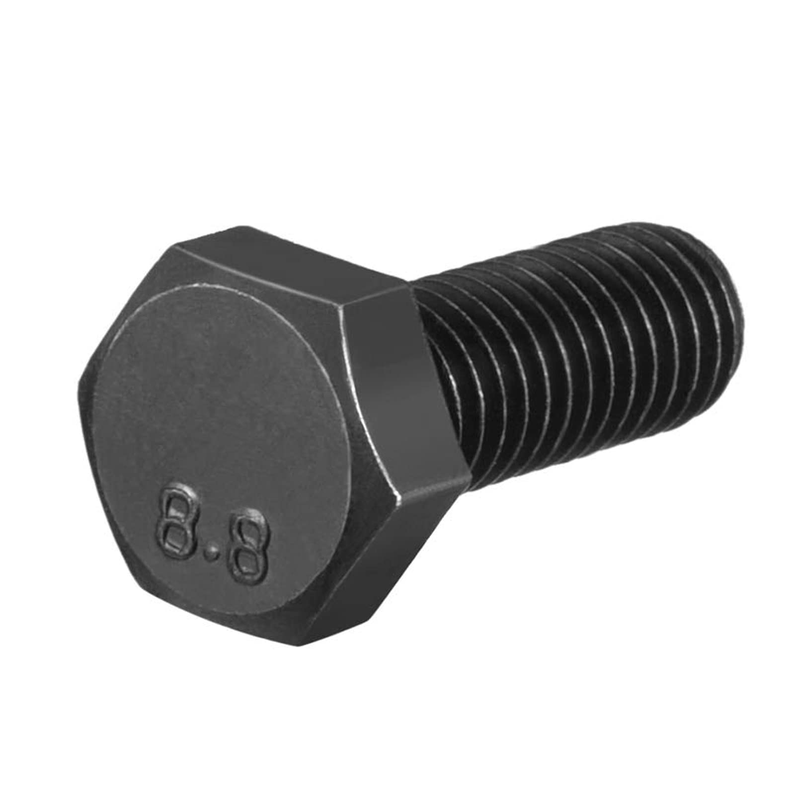 M12-1.75 x 25mm Carbon Steel Grade 8.8 External Hex Head Screw Bolts Metric Thread Hexagon Bolts Fastener for Hardware Furniture Machinery Black 5pcs