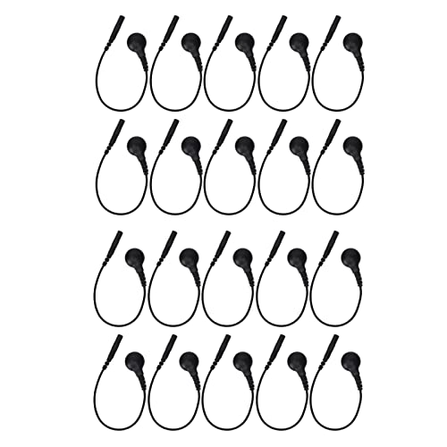 Demeras Electrode Cable, Replacemnet Electrode Wire 20PCS Button Type Short Copper Foil Wire for TENS Machine
