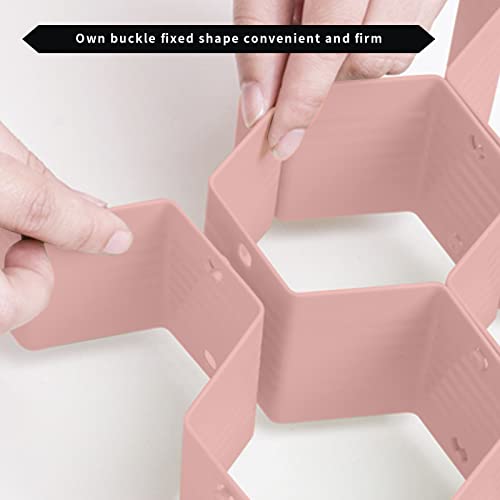 Gtouse Honeycomb Separator Adjustable Drawer Organizer Divider for Underwear, Light and Portable Dresser Drawer Organizers for Belts, Ties, Clothing, Makeup, Office Items Organizer (2 PACK, Pink)