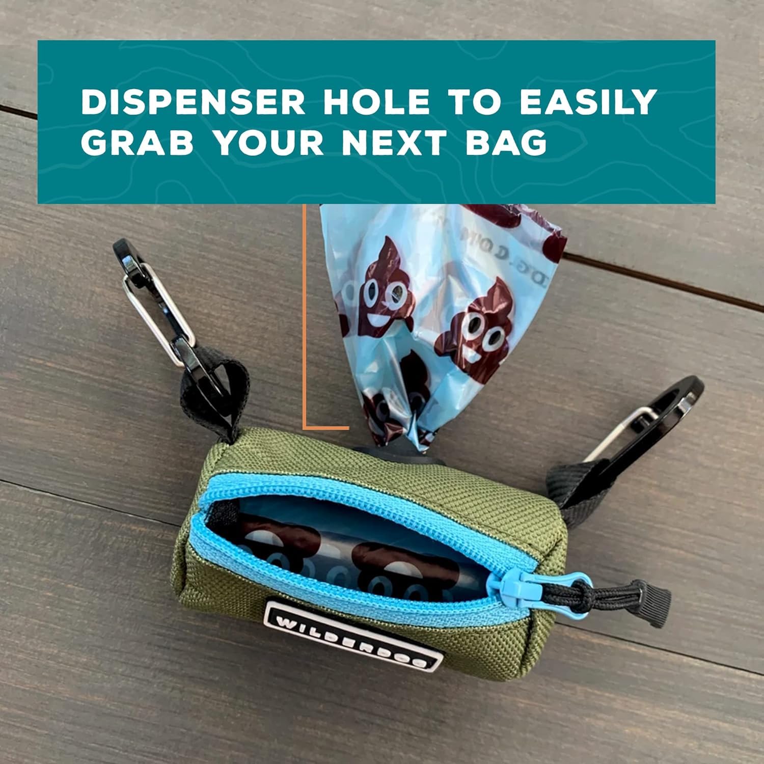Wilderdog Dog Poop Bag Holder - Seafoam