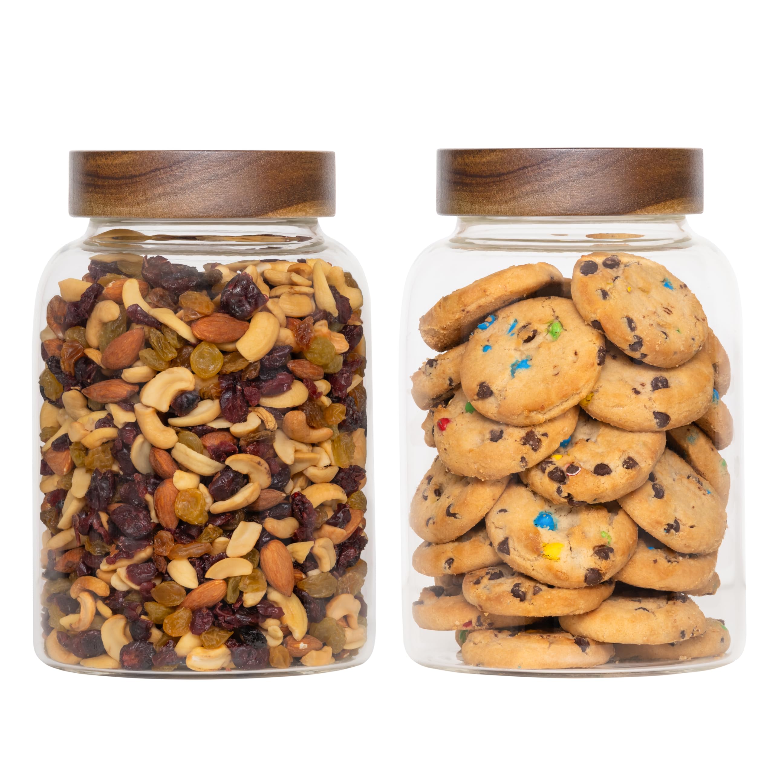 Borosilicate 2000 ML Glass Canisters with Airtight Lids for Kitchen, Bathroom, Pet Food, & More by SUKHRAN
