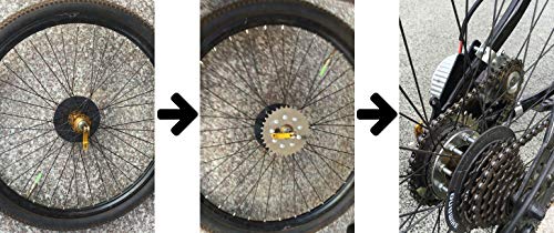 L-faster 250W Electric Conversion Kit for Common Bike Left Chain Drive Customized for Electric Geared Bicycle Derailleur(Twist Kit)