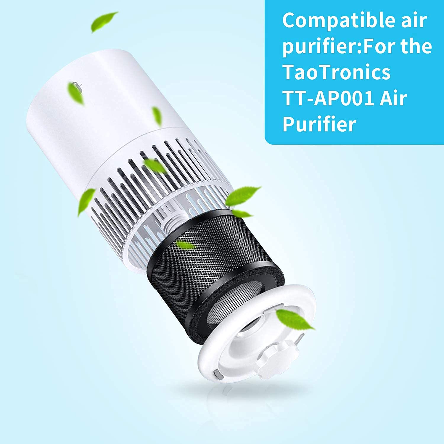 Ximoon 3-in-1 H13 True HEPA Replacement Filter for TaoTronics, TT-AP001 and VAVA VA-EE014 Air Purifier