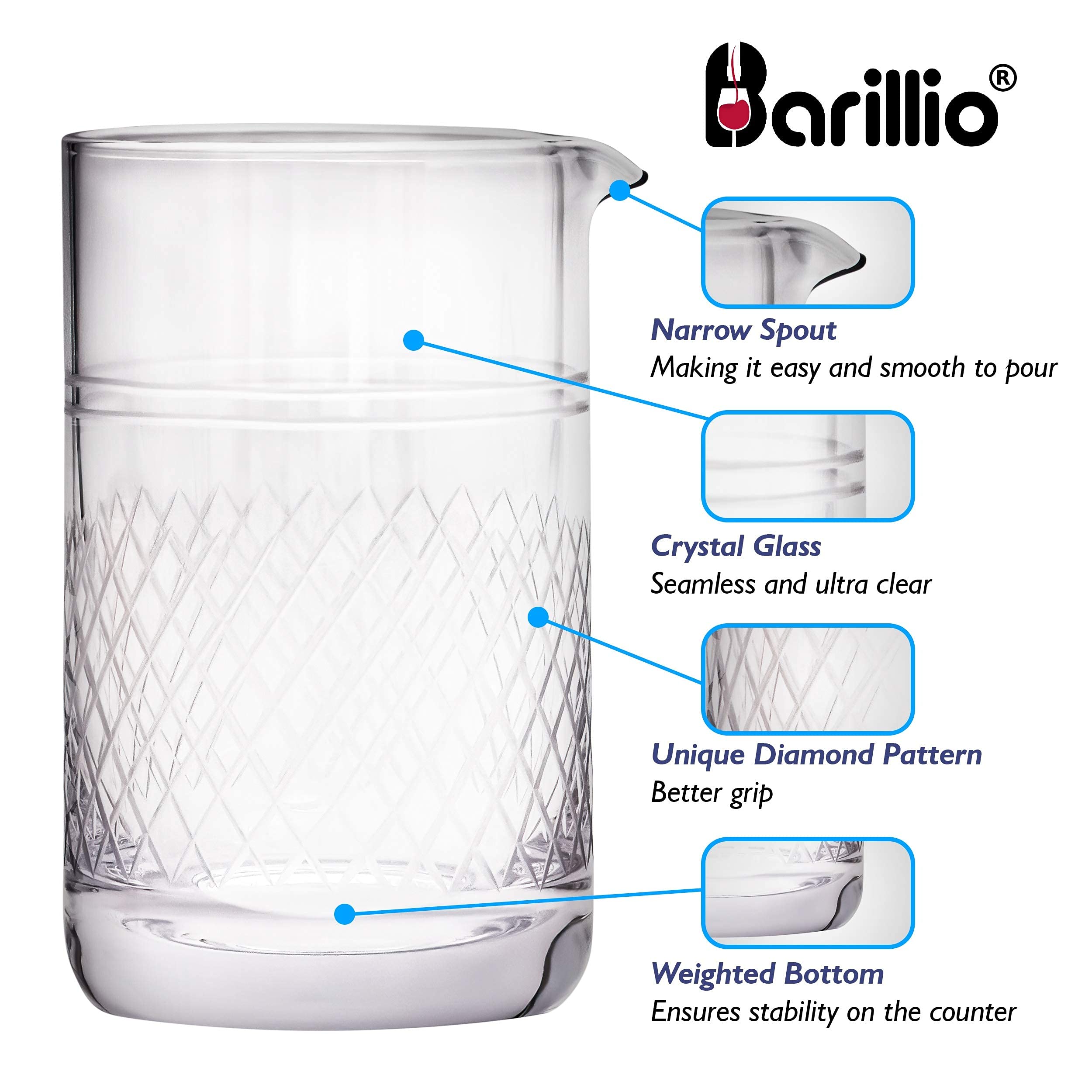 Elite 23-Piece Bartender Kit Cocktail Shaker Set Bundle With 20 Oz Crystal Cocktail Mixing Glass | Stainless Steel Bar Tools With Sleek Bamboo Stand & Seamless Mixing Pitcher for Stirred Cocktail