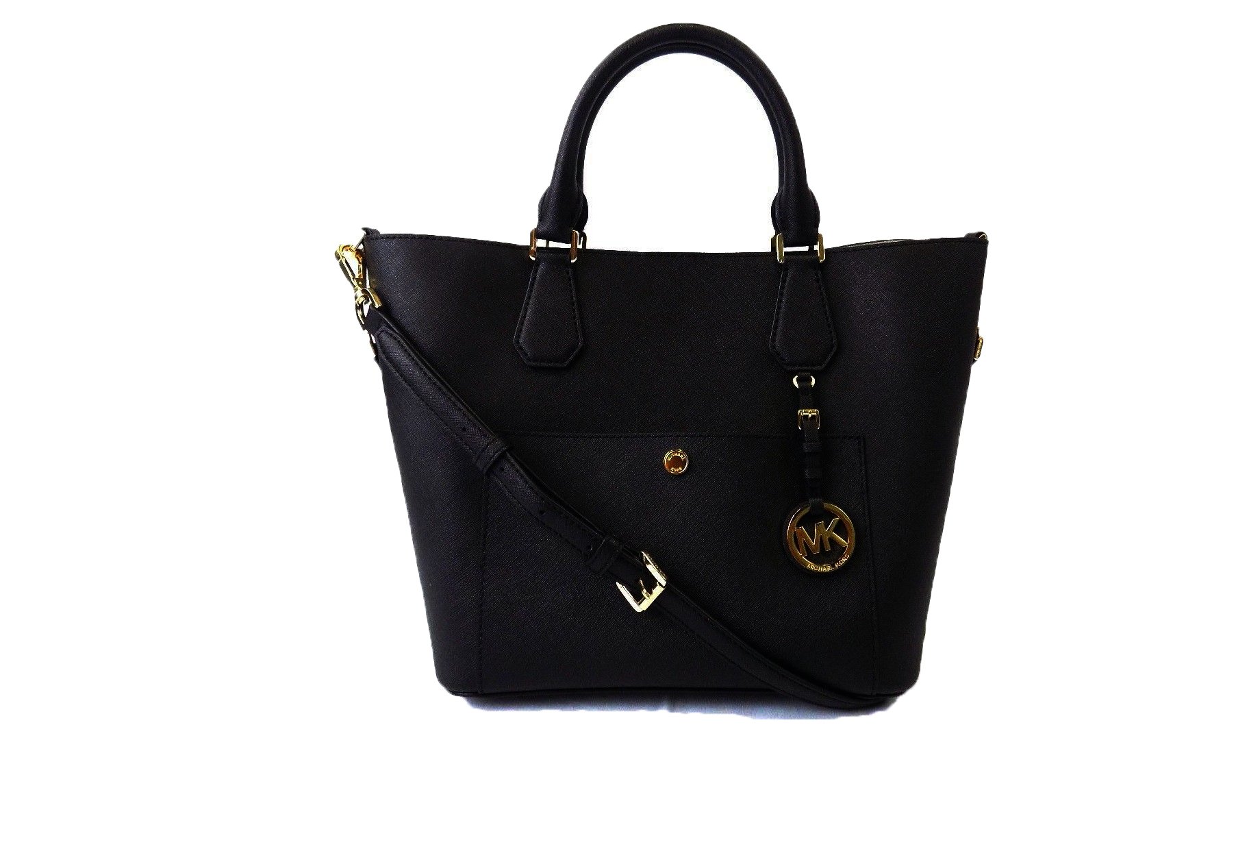 Michael Kors Greenwich Large Saffiano Leather Grab Bag Navy (Black)