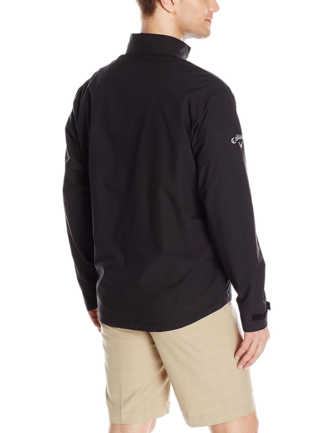 Callaway Men's Long Sleeve Full-Zip Wind Jacket, Wind And Water Resistant, Weather Series, Performance Apparel For Men, Extended Sizes, Black, X-Large