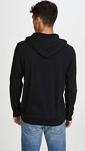 Lacoste mens Long Sleeve Hooded Jersey Cotton T-shirt Hoodie T Shirt, Black, Large US