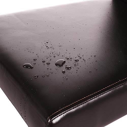 Yaheetech Dining Chairs Side PU Cushion Chairs with Waterproof Surface and Wood Legs for Kitchen Restaurant and Living Room, Set of 4, Brown