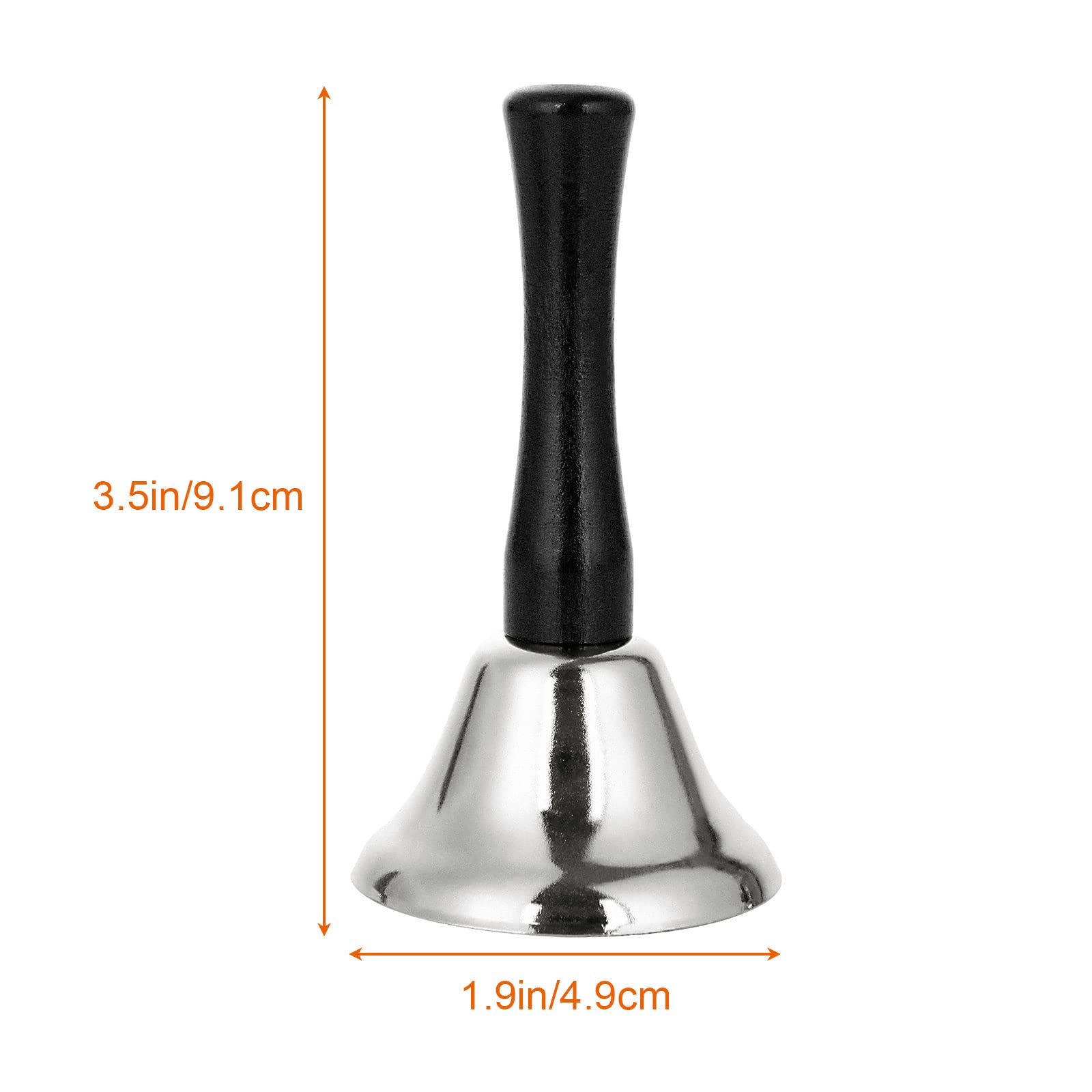 CYEAH 12 Pack Hand Bell, Silver Steel Service Bell Call Bell Dinner Bell for Wedding, Service, Game, Alarm, Jingles (Silver)