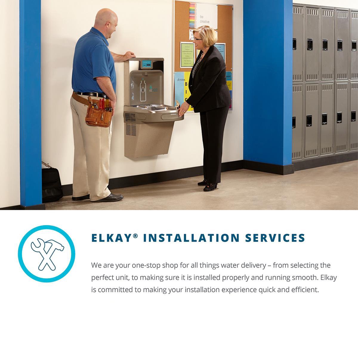 Elkay LZWSRK Bottle Filling Station, Stainless Steel & 51300C WaterSentry Plus Replacement Filter (Bottle Fillers), White