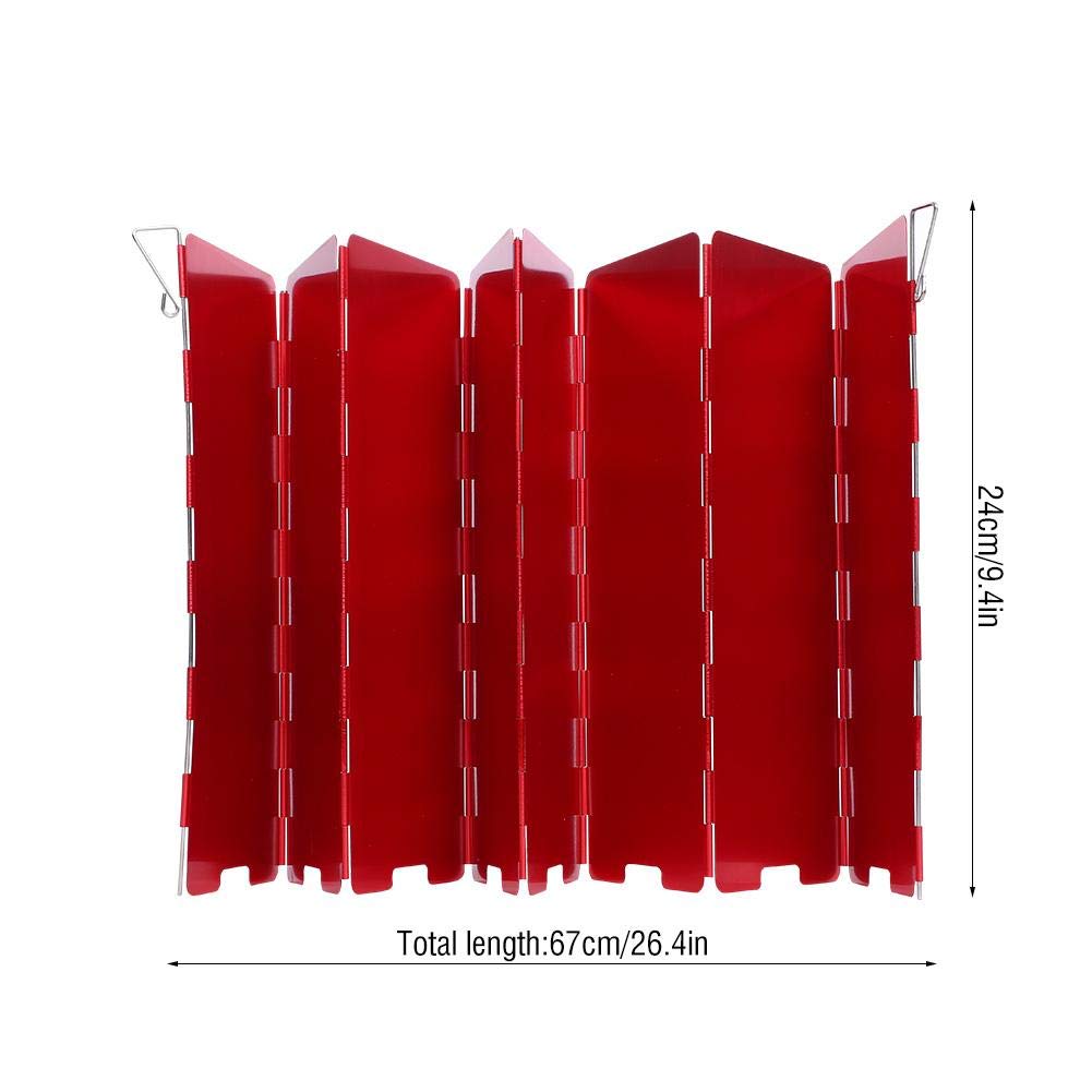 Camping Stove Windscreen - 8 Plates Lightweight Folding Outdoor Windshield for Camping Backpacking(Red) Outdoor Catering