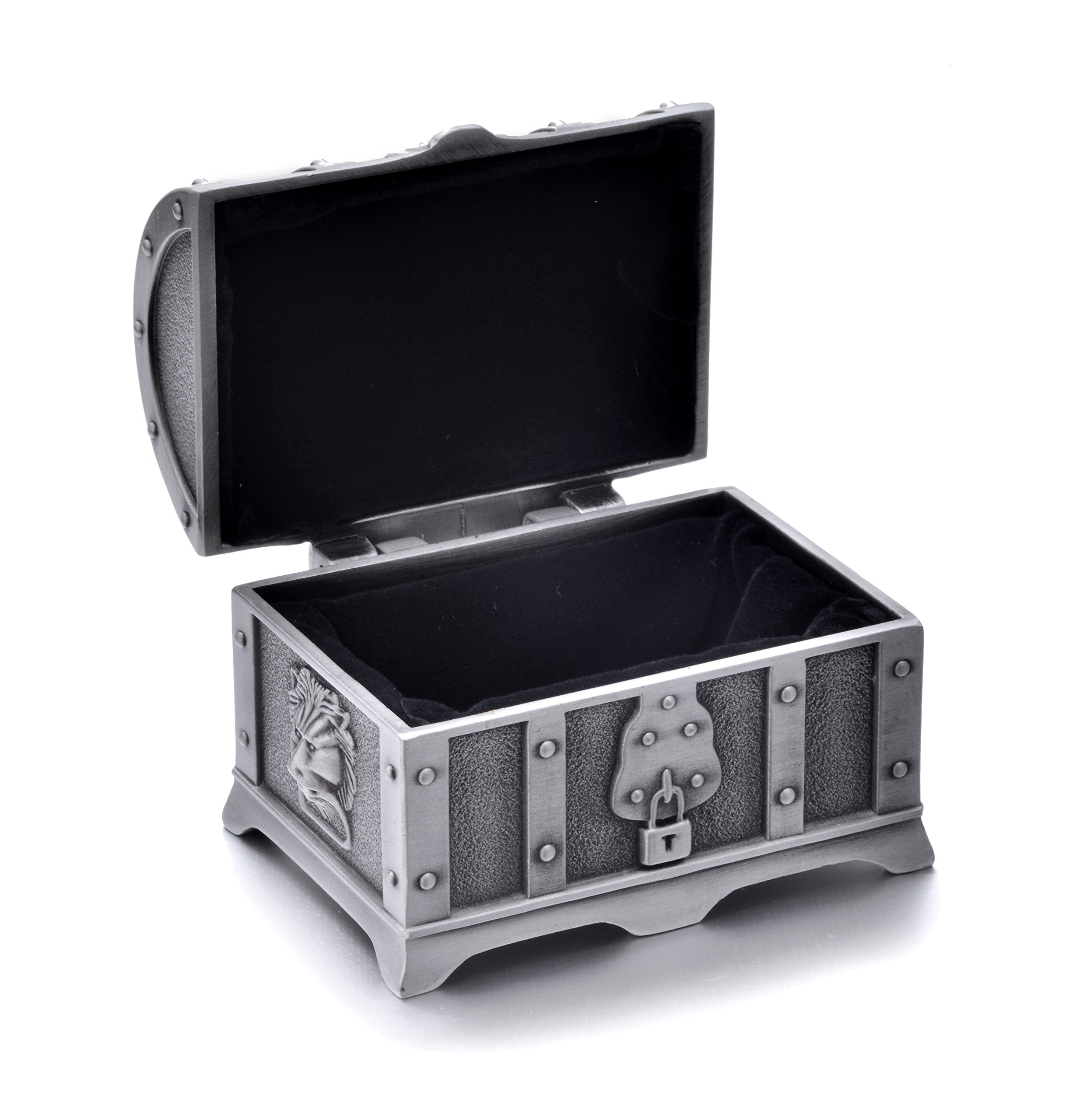 REINDEAR 7 Die Polyhedral Role Playing Game Dice Set with Treasure Chest Dice Container (White)