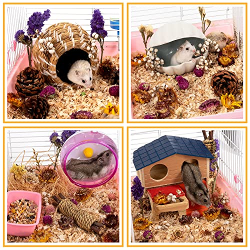 MEWTOGO 10.5Oz Hamster Bedding Decor - Natural Edible Dried Flowers Herb for Habitat Decor of Gerbils Hamsters Degus Mice Reptiles Bunny and Other Small Animals