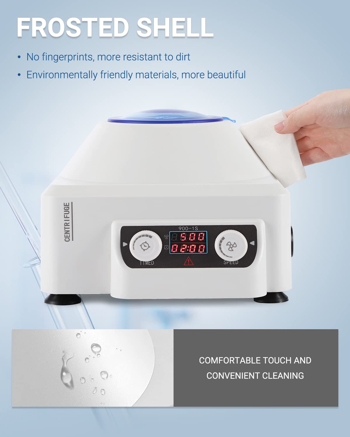 Mxmoonant Centrifuge Machine LCD Display Digital Desktop Electric Centrifuges, with Time & Speed Adjustable, 10ML*6 Rotors for Lab School Science Plasma Research (900-1-Plus) (Green)