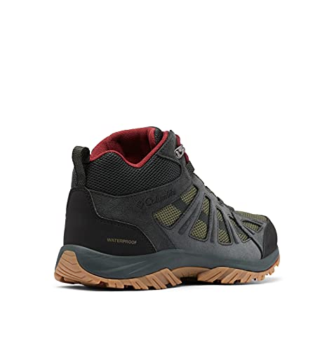 Columbia Men's Redmond III Mid Waterproof Hiking Shoe, Nori/Red Jasper, 13