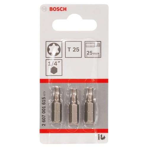 Bosch 2607001615 Torx Drill Bit T25 XH 25mm 3 Pcs