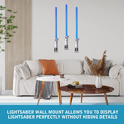 Lenink 2 Pack Clear Lightsaber Wall Mount, Lightsaber Holder Rack Compatible with Galaxy’s Edge Lightsabers, Darth Revan Lightsaber, Darth Vader Sabers and Most Lightsaber