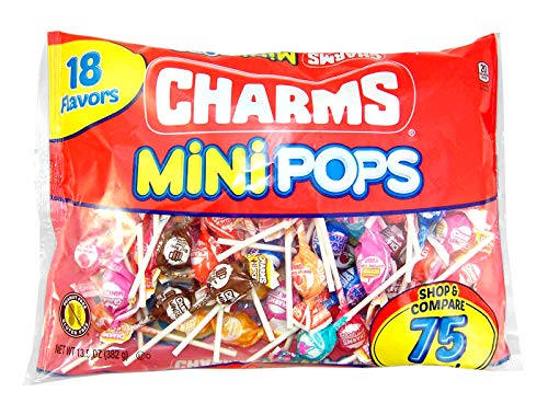 Charms Minipops 18 Assorted Flavor Candy Lollipop Suckers, 75 Count Bag