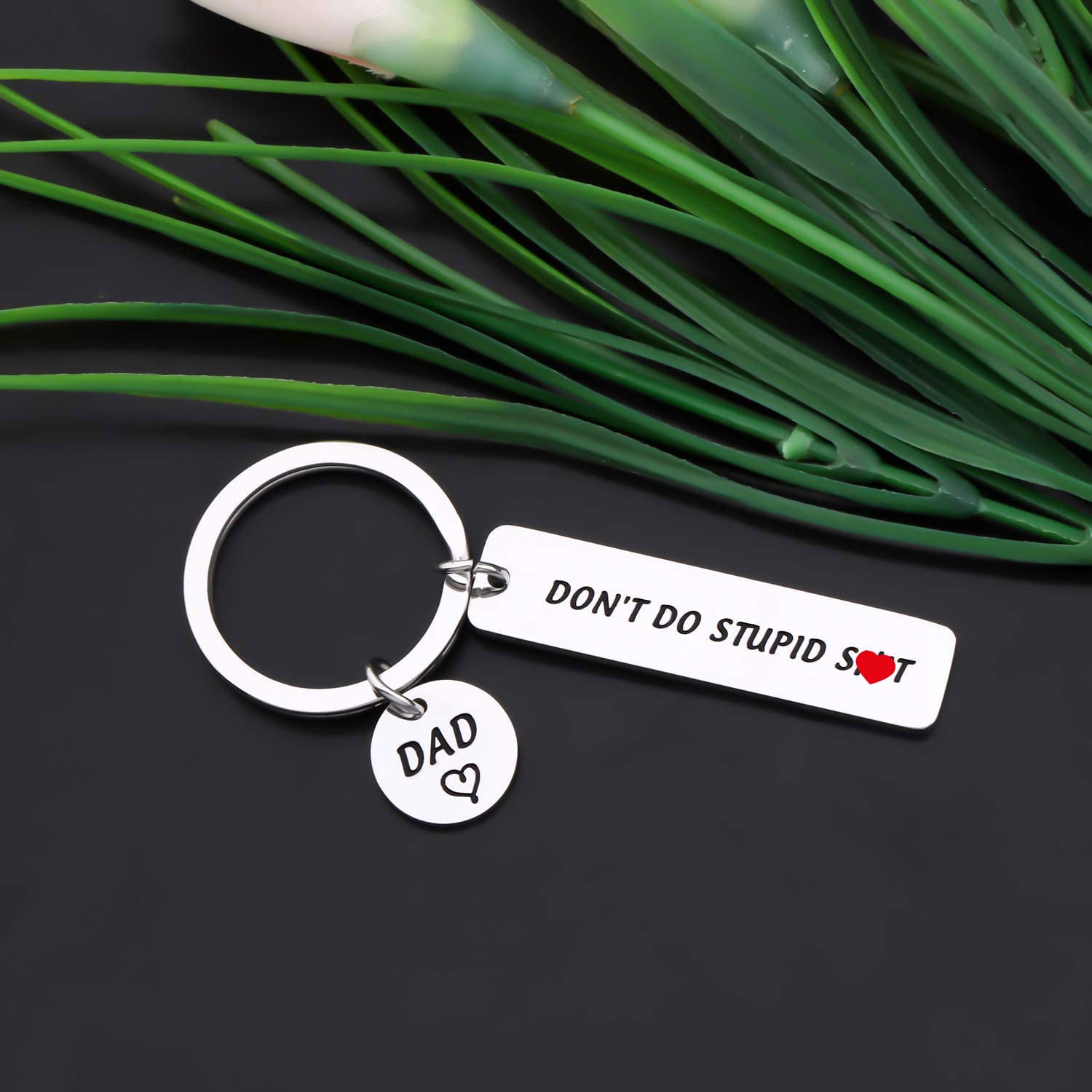 CYTING Funny Drive Safe Keychain For Son Daughter Birthday Gift From Mom Dad Don't Do Stupid Graduation Gift For Him And Her